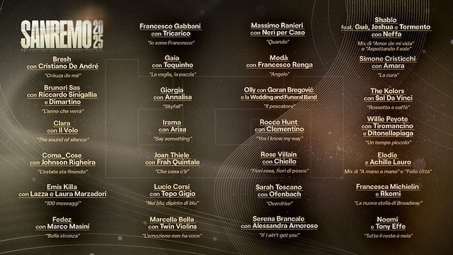 I duetti della serata delle cover - Sanremo - Rai